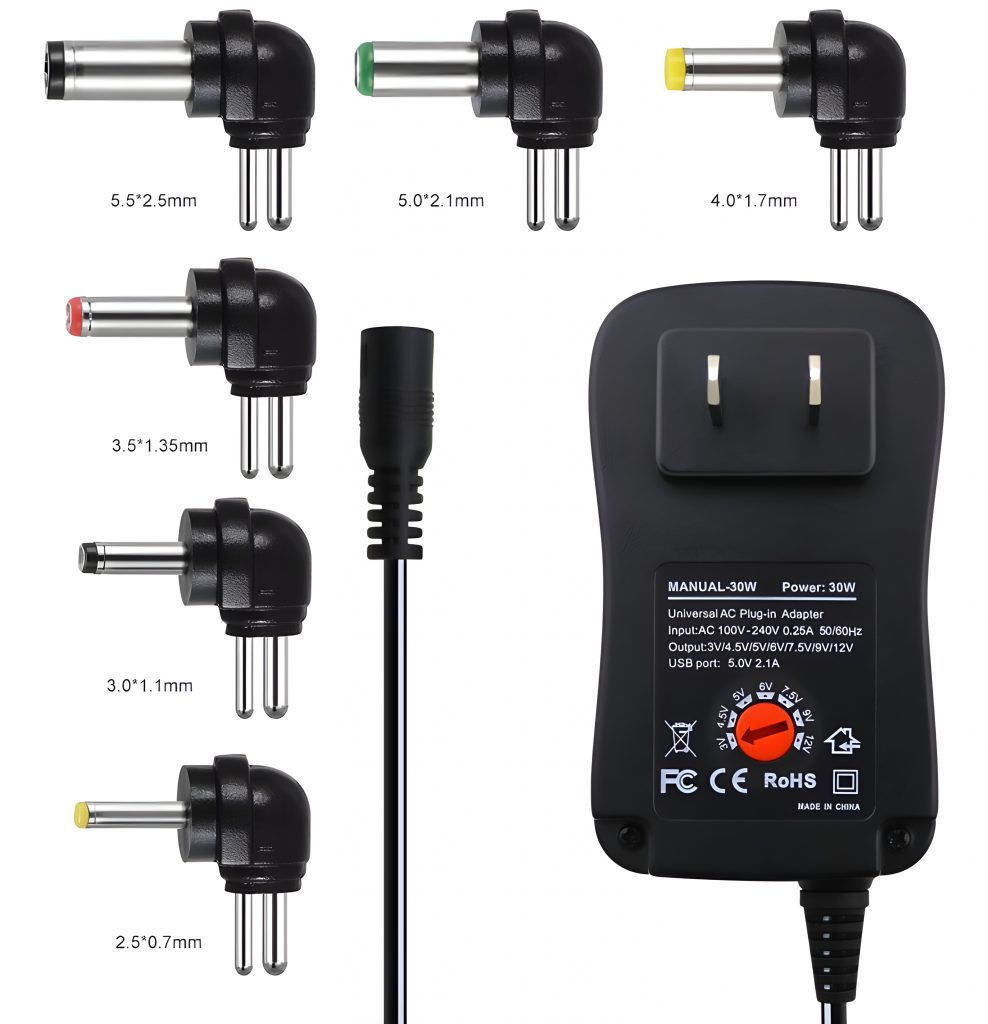 30W Multi Voltage 3V~12V Universal AC Adapter, Output: 3V/4.5V/5V/6V/7 ...